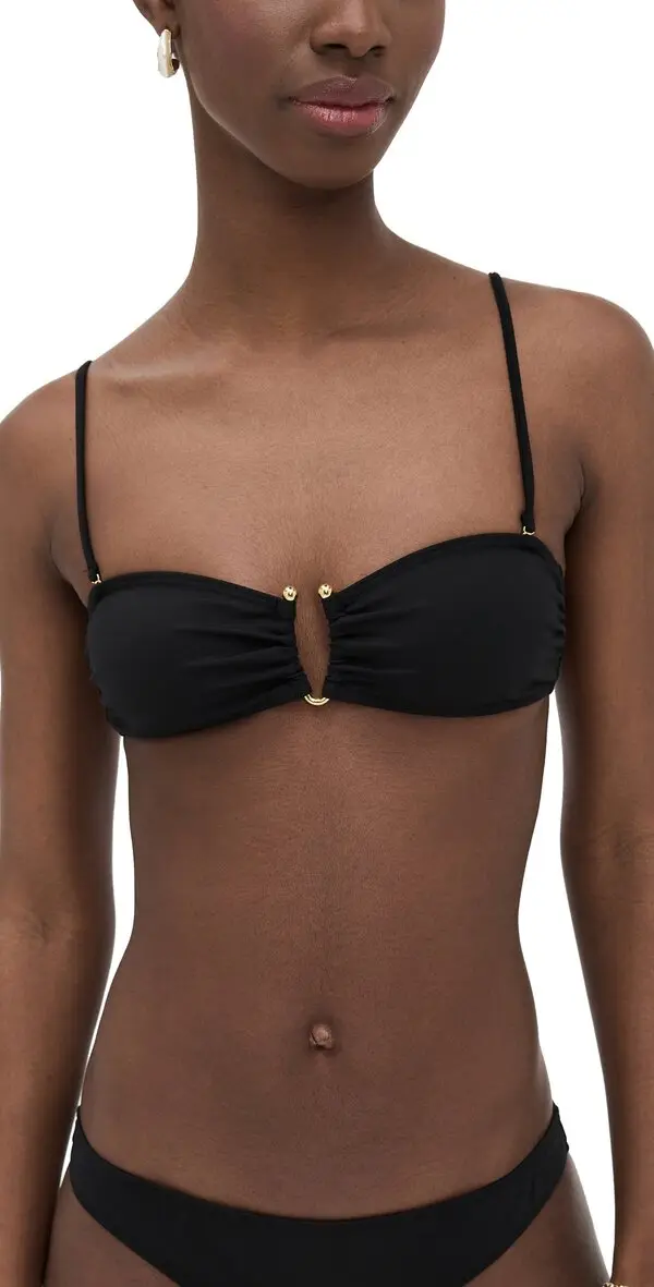 NILI LOTAN Bandeau Bikini Top - Black