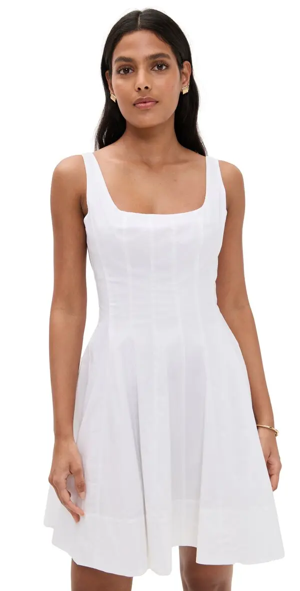 Staud Wells Mini Dress - White