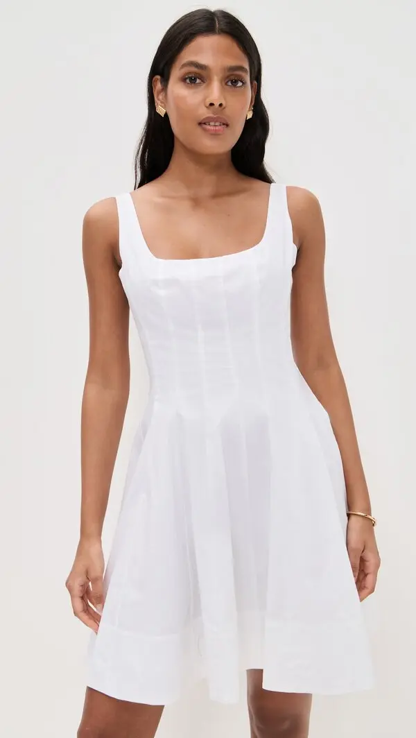 Staud Wells Mini Dress - White