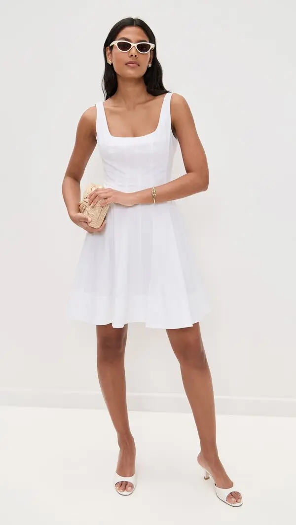 knee length dresses for ladies Blue Toile Mini Wells Dress main image 1