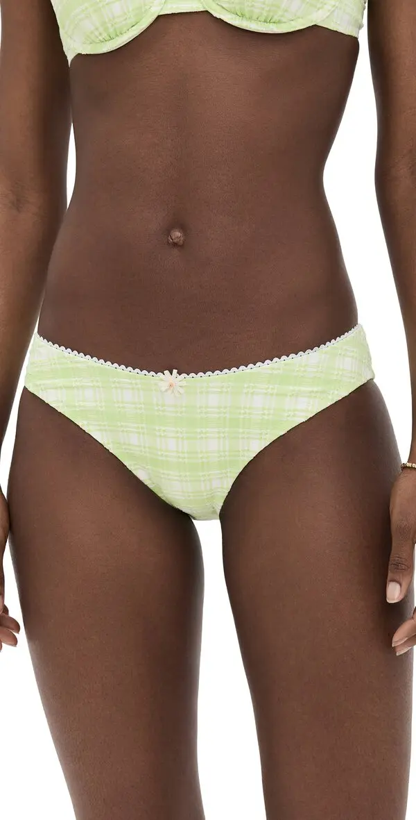 Solid & Striped Daphne Bikini Bottom - Seersucker Matcha