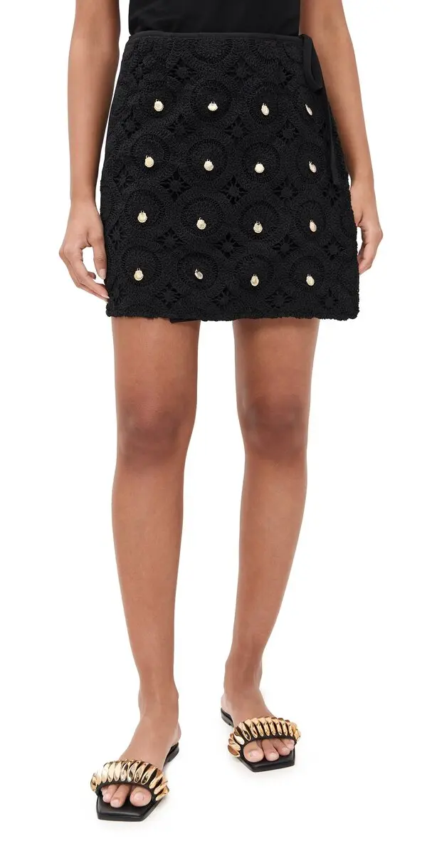 NEVER FULLY DRESSED Crochet Shell Wrap Skirt