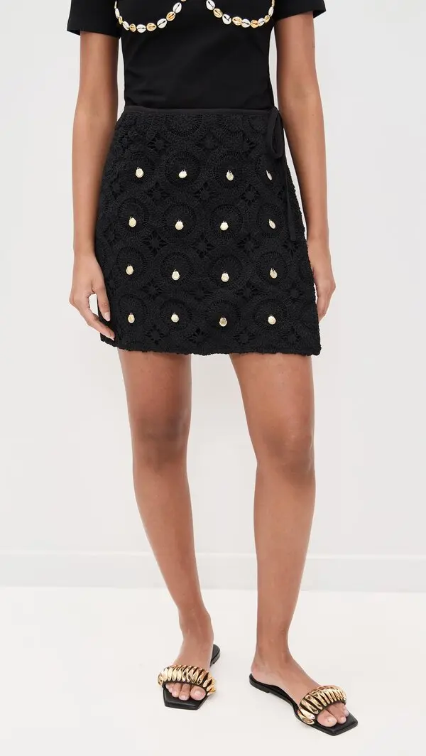 NEVER FULLY DRESSED Crochet Shell Wrap Skirt