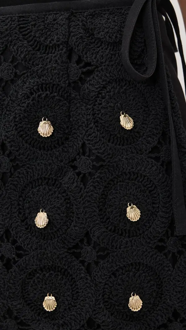 NEVER FULLY DRESSED Crochet Shell Wrap Skirt