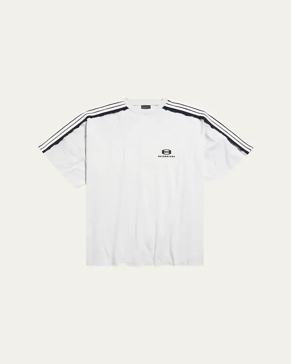 Balenciaga Shoulder-stripe Jersey T-shirt - Blanc/noir