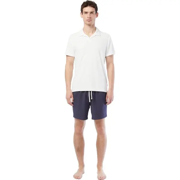 Onia Towel Terry Johnny Collar Polo - White