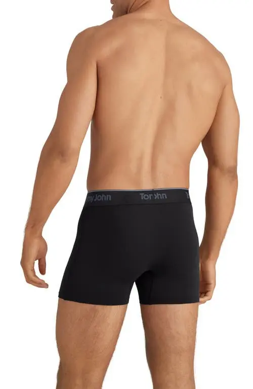 Tommy John Assorted 3-pack Second Skin 4-inch Stretch Modal Boxer Briefs - Black Monument