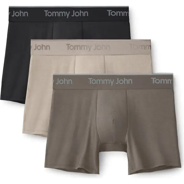 Tommy John Assorted 3-pack Second Skin 4-inch Stretch Modal Boxer Briefs - Black/cement/falcon