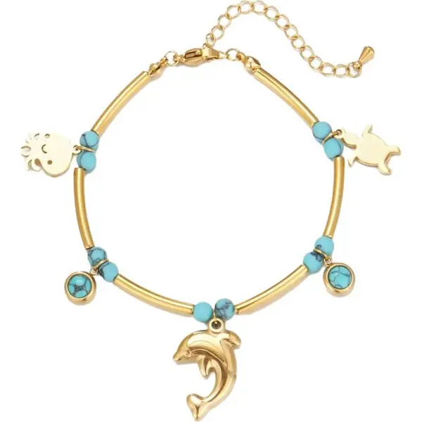 HOLLYWOOD SENSATION Seabreeze Sparkle Charm Bracelet - Gold