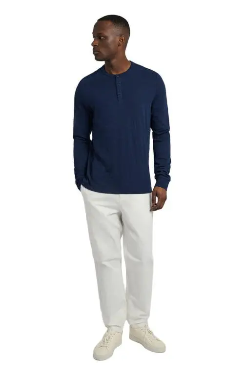Onia Long Sleeve Slub Henley - Deep Navy