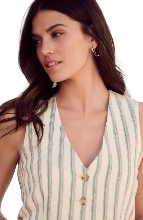 NEXT Striped Linen-blend Vest