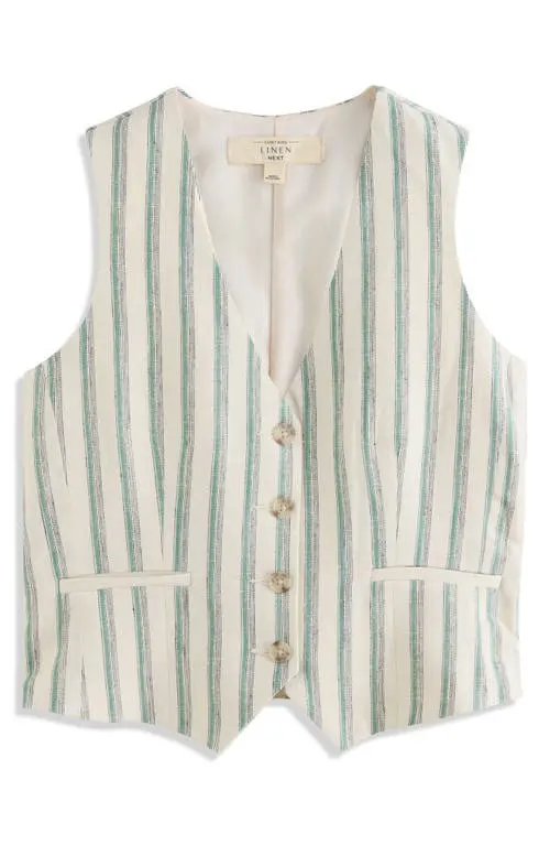 NEXT Striped Linen-blend Vest
