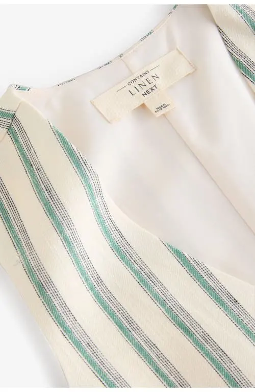 NEXT Striped Linen-blend Vest