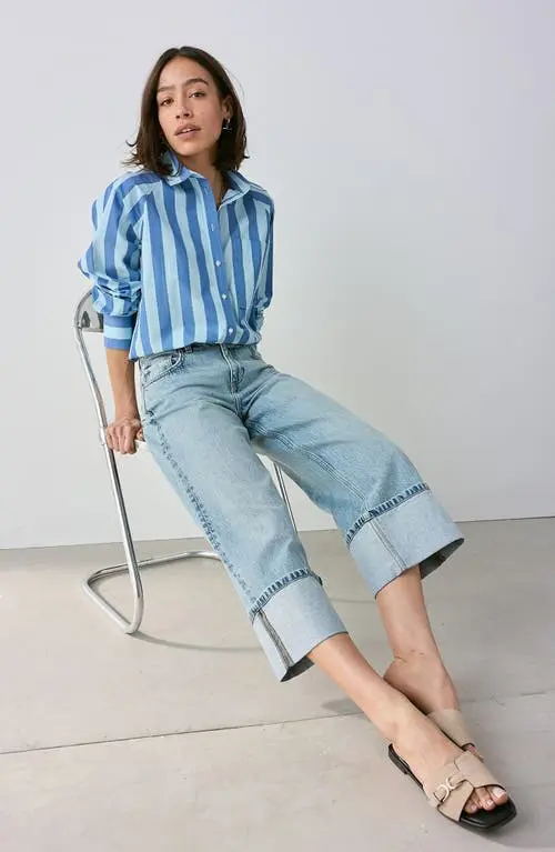 NEXT Stripe Oversized Button-up Shirt