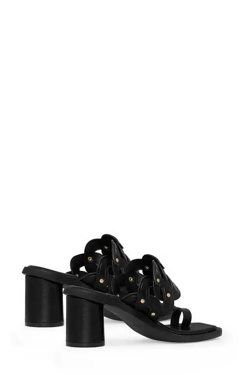 Rebecca Minkoff Studded Toe Loop Sandal - Black