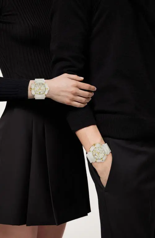 Versace Real Active Chronograph Bracelet Watch - White Ecoceramic
