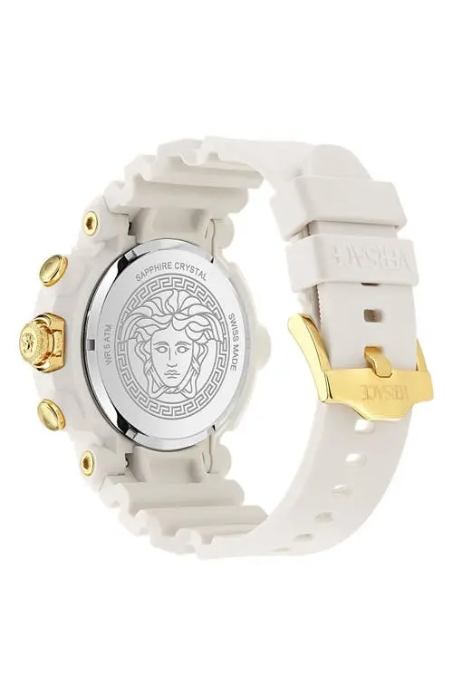 Versace Real Active Chronograph Bracelet Watch - White Ecoceramic