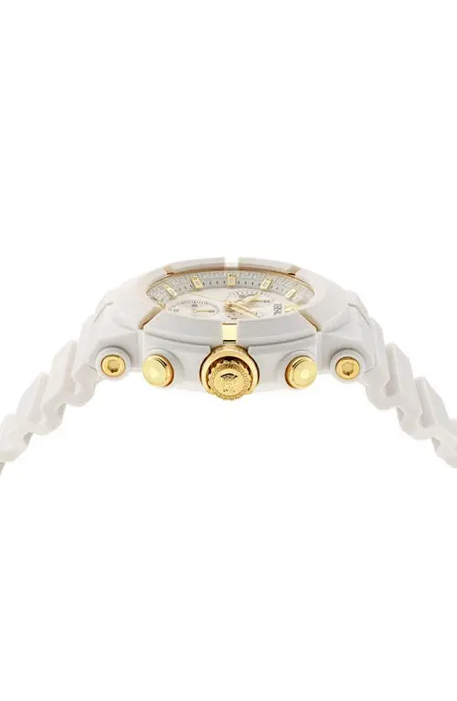 Versace Real Active Chronograph Bracelet Watch - White Ecoceramic
