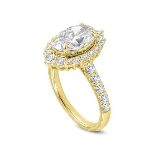 LUVMYJEWELRY 4 Ctw Marcia Lab Grown Diamond Engagement Ring - 14k Yellow Gold