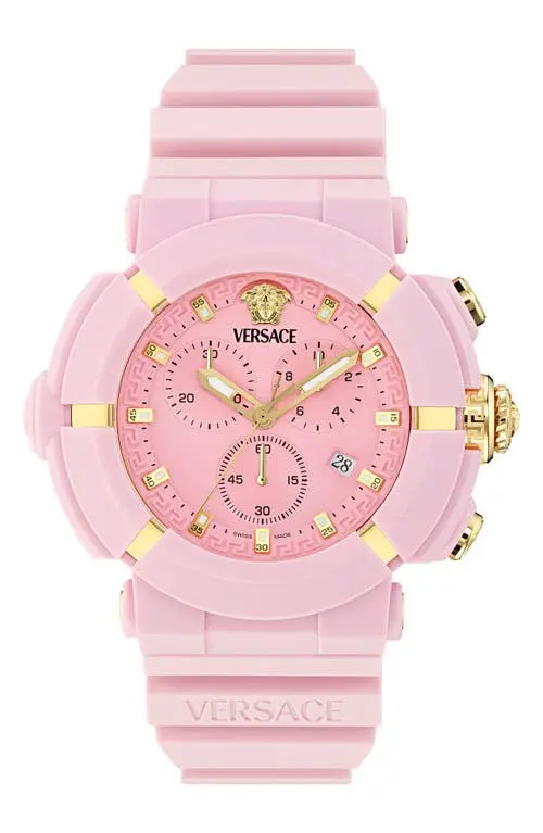 Versace Active Chronograph Bracelet Watch - Pink Ecoceramic