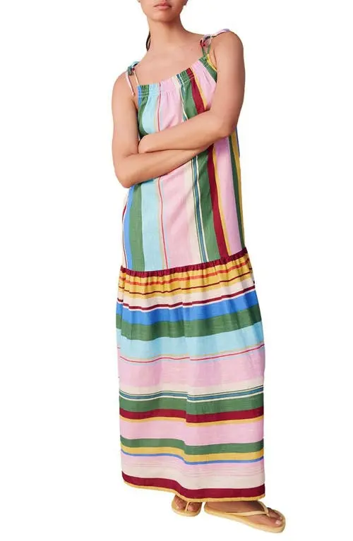 NEXT Stripe Tie Strap Maxi Sundress