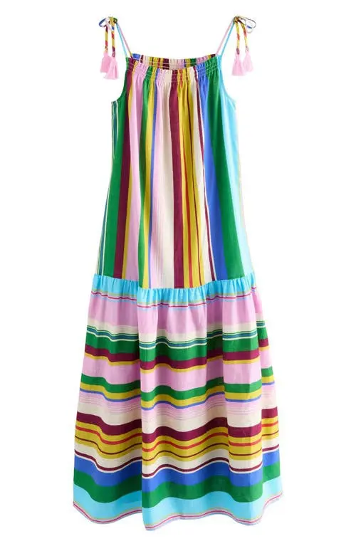 NEXT Stripe Tie Strap Maxi Sundress