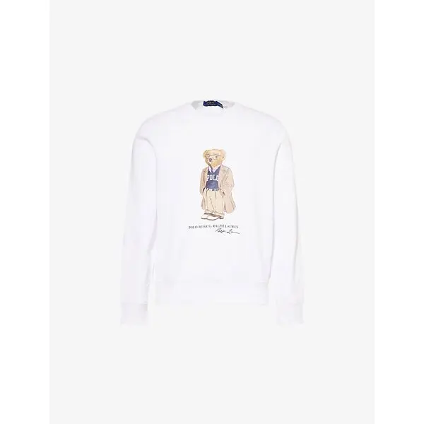Ralph Lauren Working Bear Graphic Sweatshirt - Pf25 White Hrtg Bear