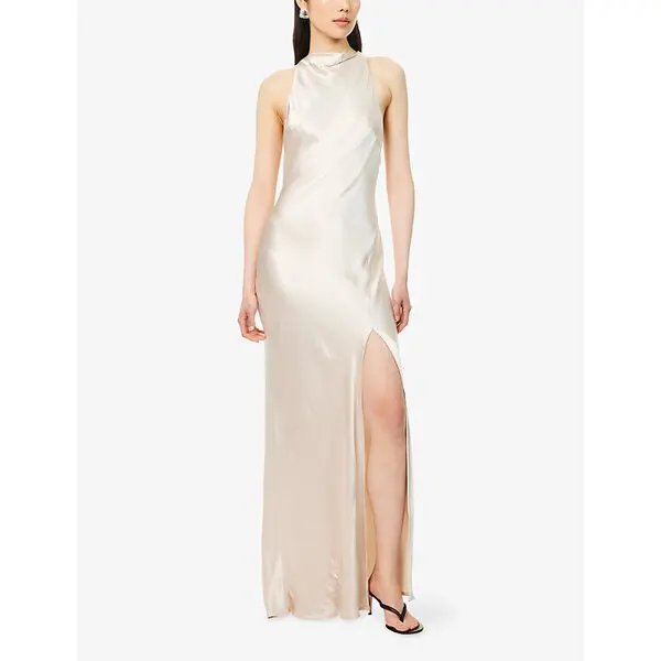 Bec & Bridge Sol Tie Satin Maxi Dress - Sand | Editorialist