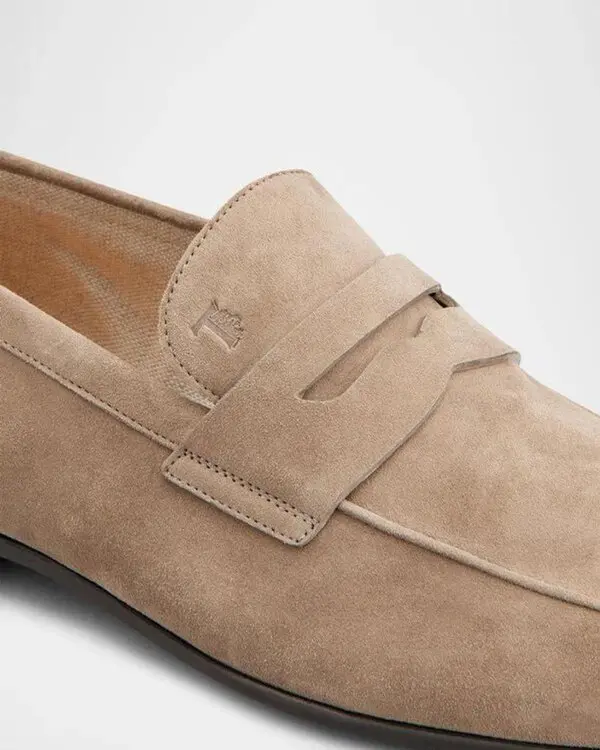 TOD & APOS;S Mocassino Suede Penny Loafers