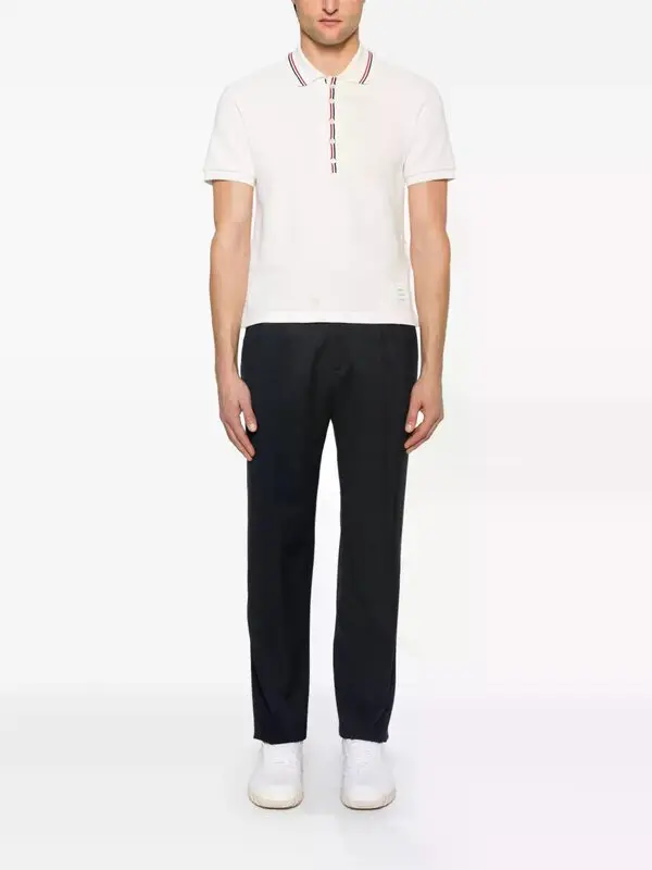 Thom Browne Rwb Stripe-detail Polo Shirt - Neutrals