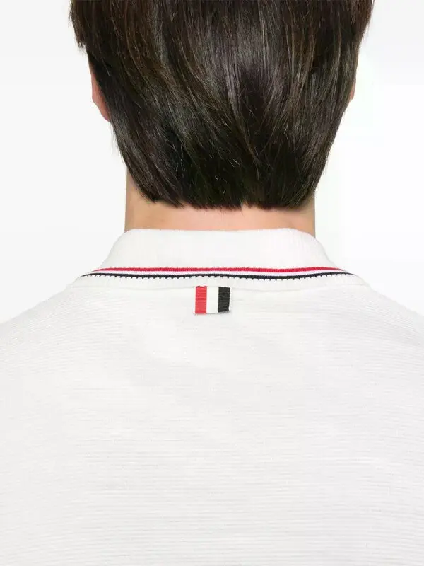 Thom Browne Rwb Stripe-detail Polo Shirt - Neutrals