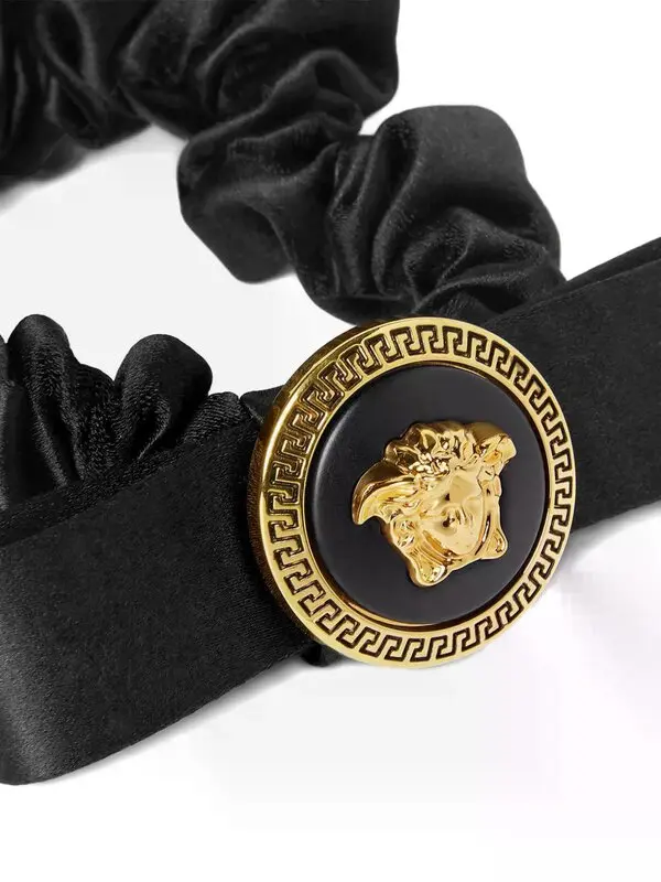 Versace Ribbon Scrunchie With Medusa Plaque