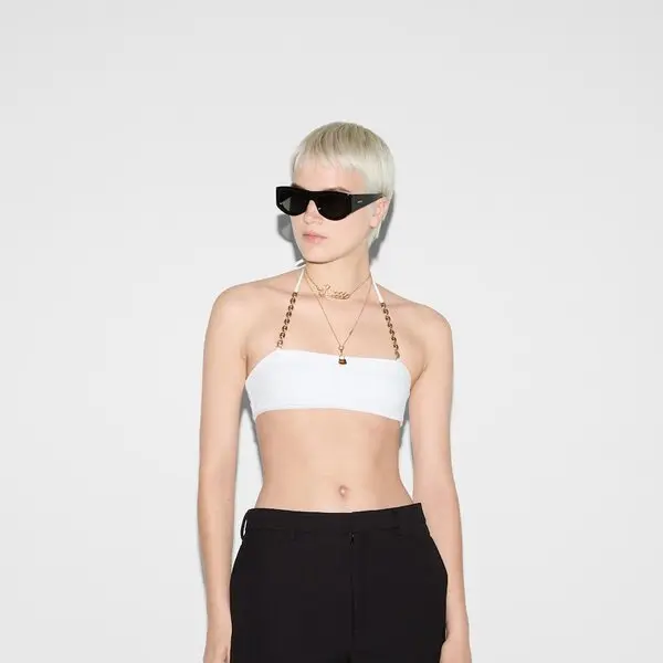 Gucci Sparkling Jersey Bikini With Chain Detail