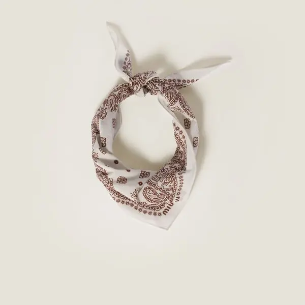 Miu Miu Printed Poplin Scarf - Ivory