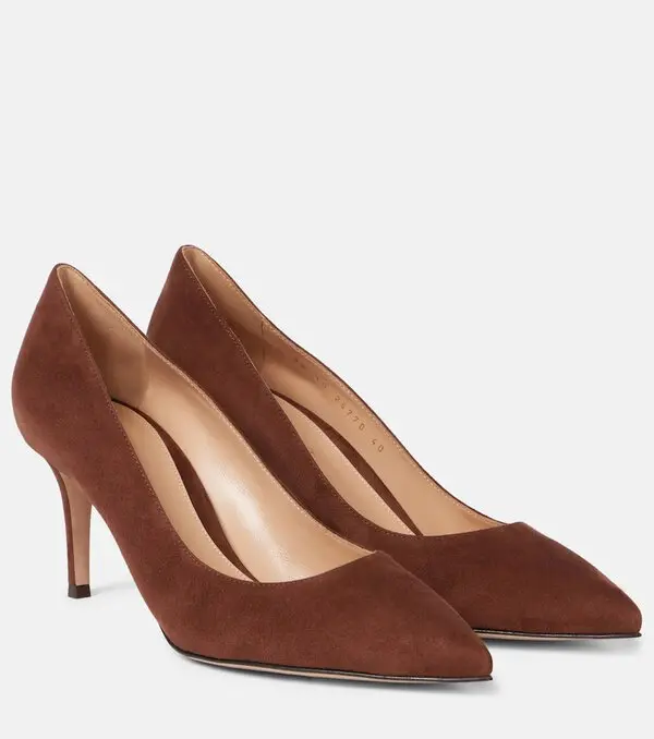 GIANVITO ROSSI 70 Suede Pumps - Brown