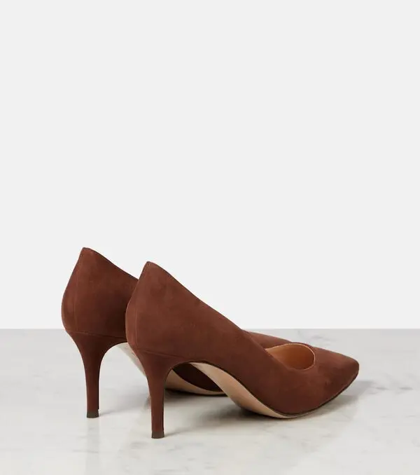GIANVITO ROSSI 70 Suede Pumps - Brown
