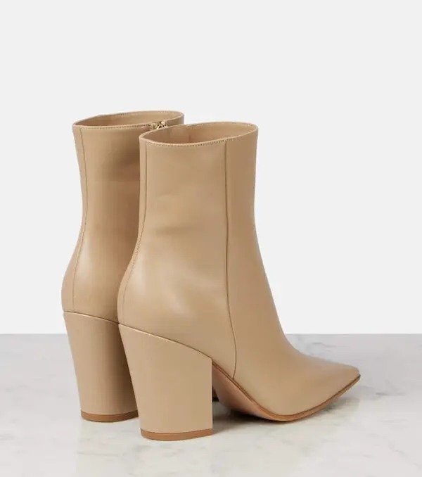 GIANVITO ROSSI Keinna 85 Leather Ankle Boots