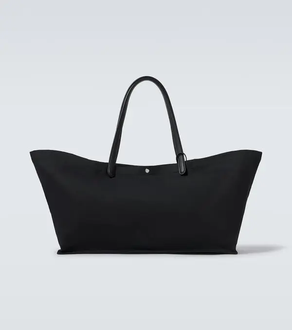 THE ROW Idaho Xl Leather-trimmed Canvas Tote Bag - Black