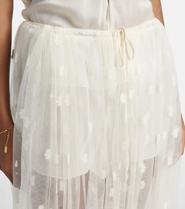 Chloé Embroidered Wide-leg Pants