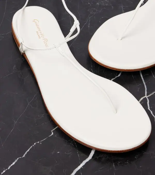 GIANVITO ROSSI Gwyneth Leather Sandals - White