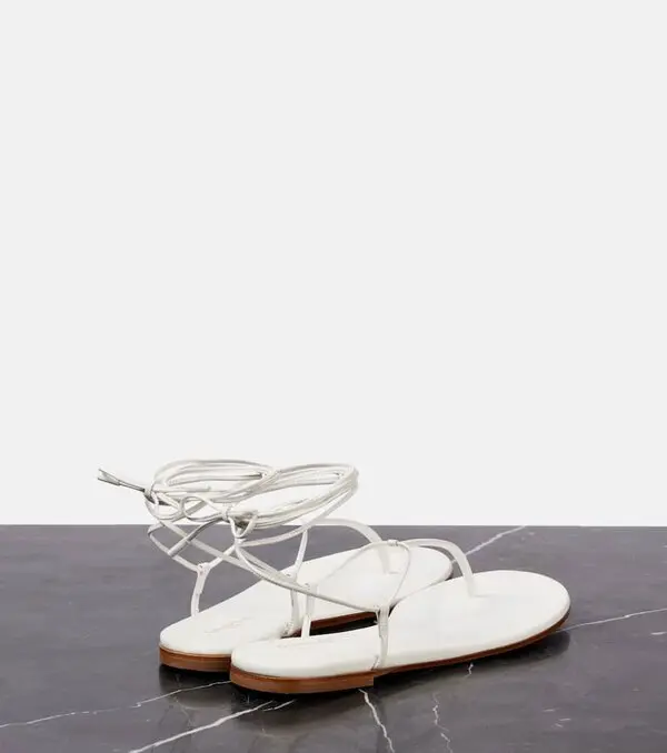 GIANVITO ROSSI Gwyneth Leather Sandals - White