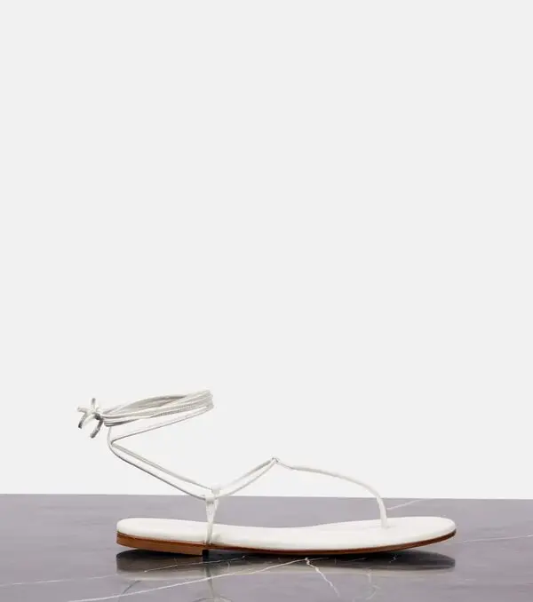 GIANVITO ROSSI Gwyneth Leather Sandals - White