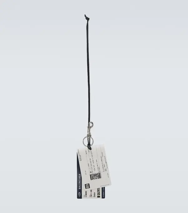 Balenciaga Train Ticket Keychain - Black