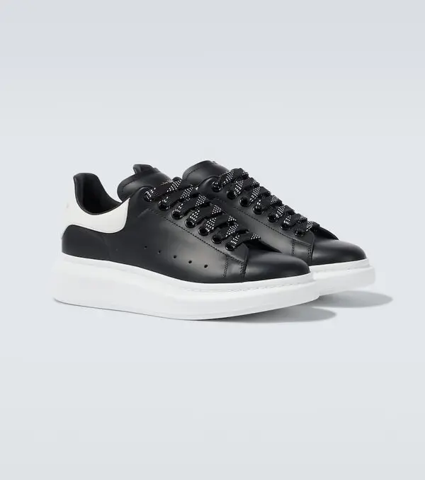 Alexander McQueen Oversized Leather Sneakers - Black