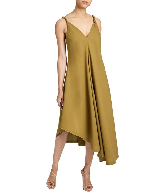 asymmetrical linen dress Bold Asymmetrical Linen Maxi Dress main image 0