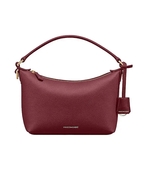 MAISON DE SABRE Leather Soft Hobo Bag - Plum Red