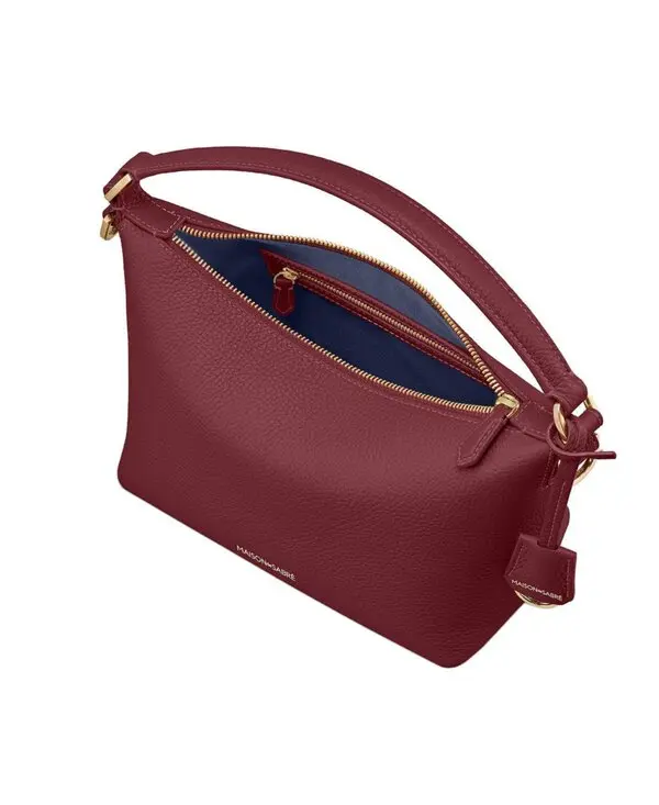 MAISON DE SABRE Leather Soft Hobo Bag - Plum Red