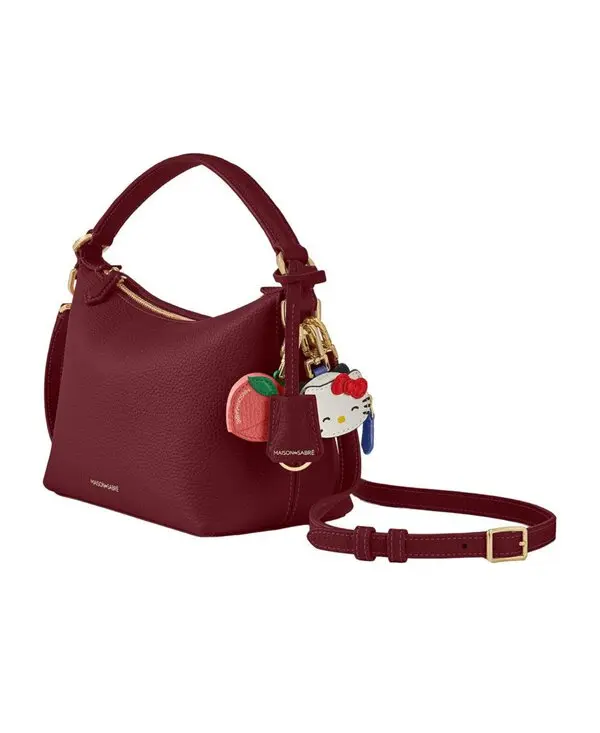 MAISON DE SABRE Leather Soft Hobo Bag - Plum Red