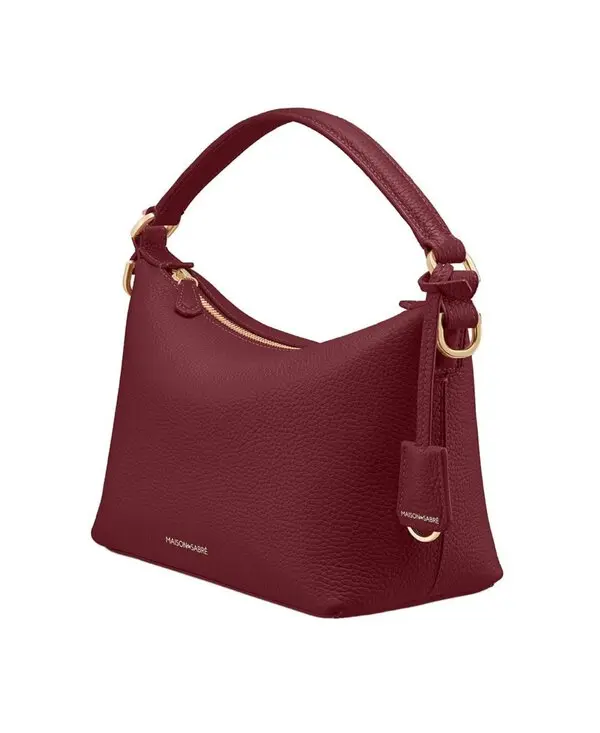 MAISON DE SABRE Leather Soft Hobo Bag - Plum Red