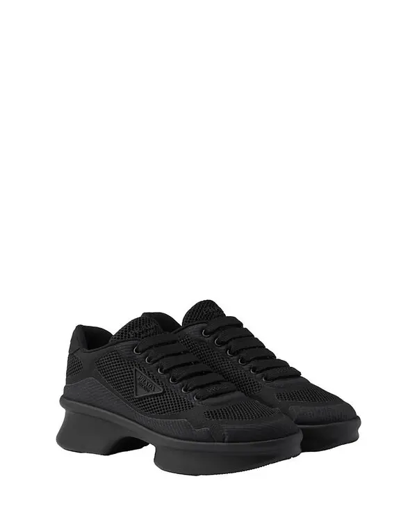 Prada Re-nylon And Mesh Fabric Sneakers - Black